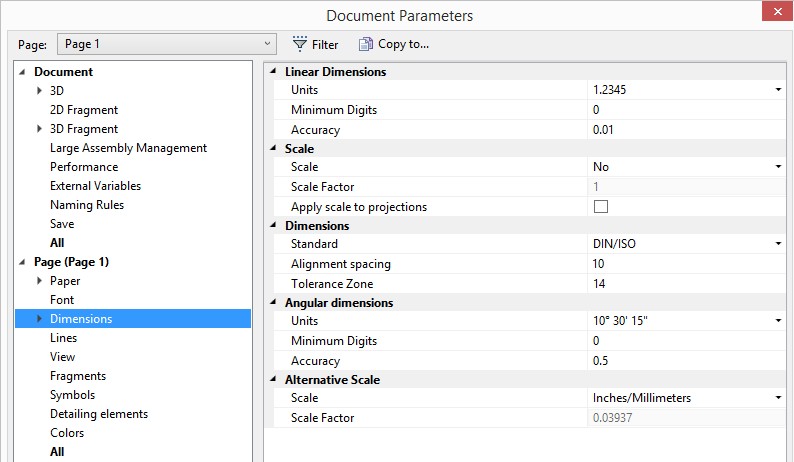 System Fundamentals. Customization > Document Parameters > “Dimensions” Tab